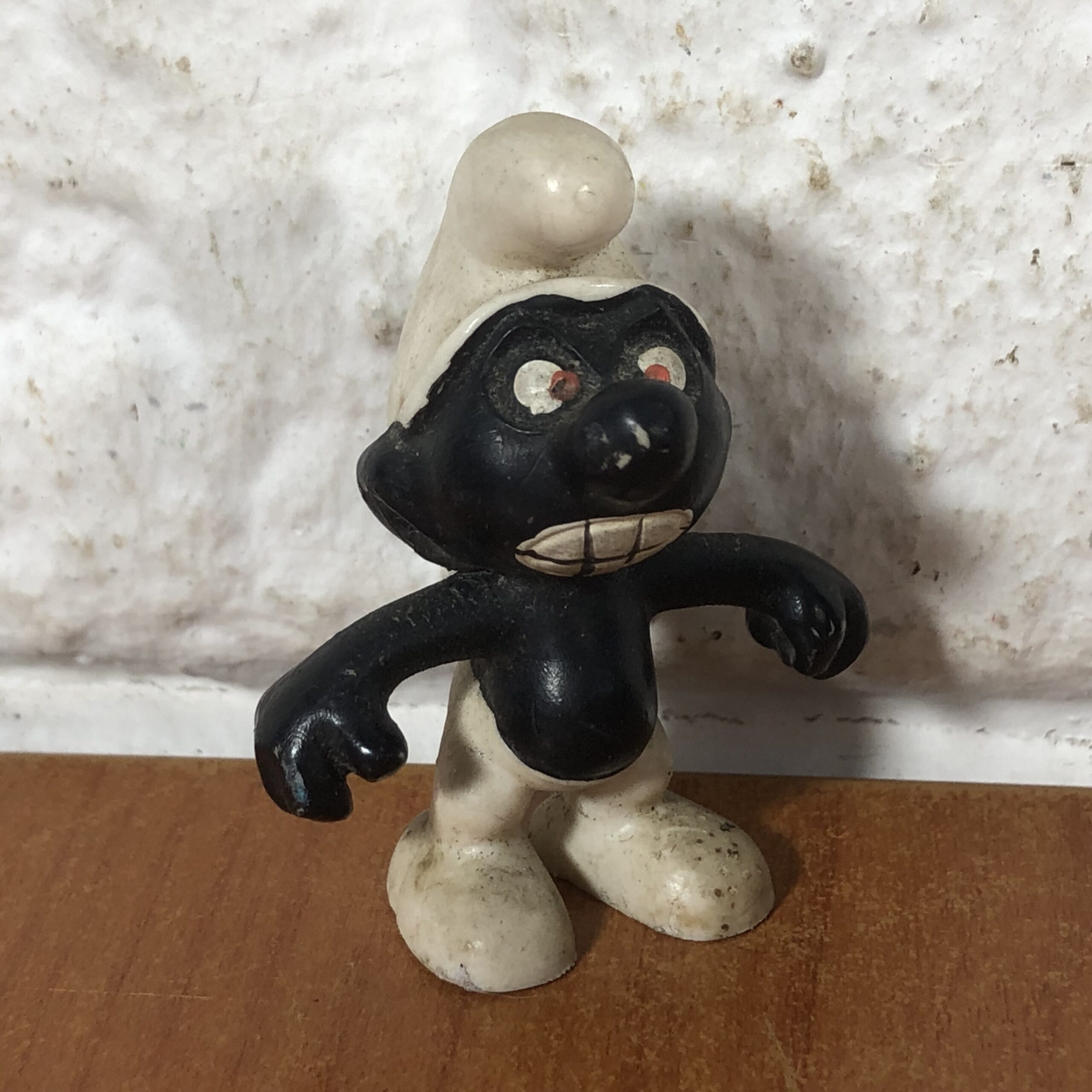 RARE Vintage Peyo Angry Black Smurf Figurine (Made in West Germany ...