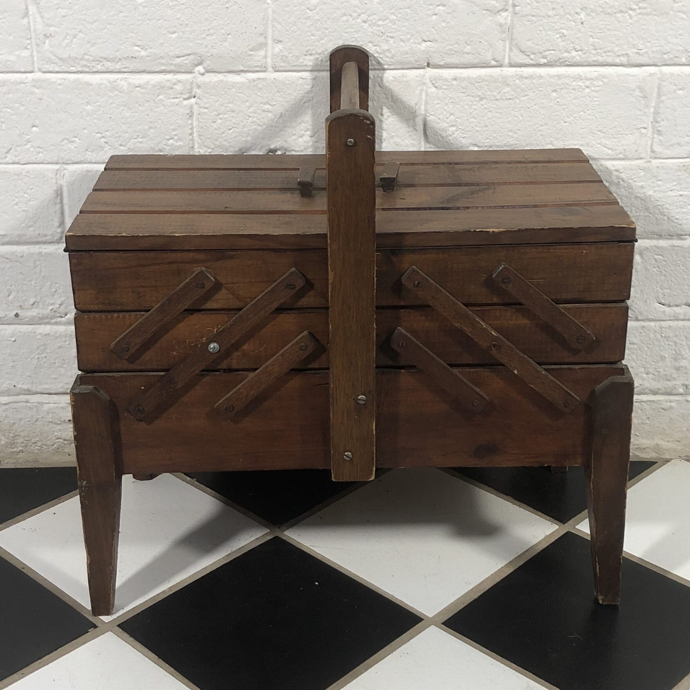 Vintage Wooden Sewing Chest - AuctionGiant