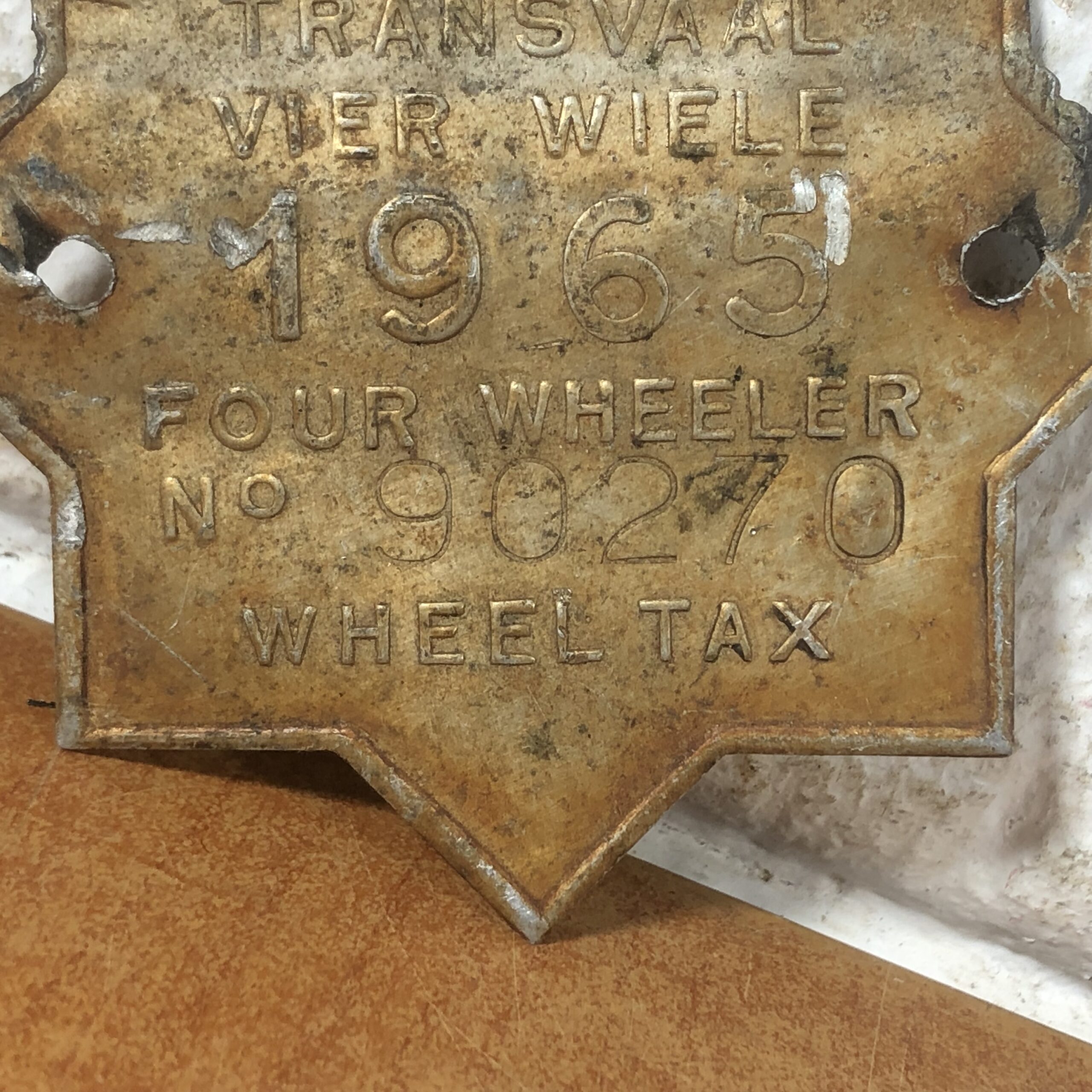 Vintage 1965 Four Wheeler Wheel Tax Plate - AuctionGiant