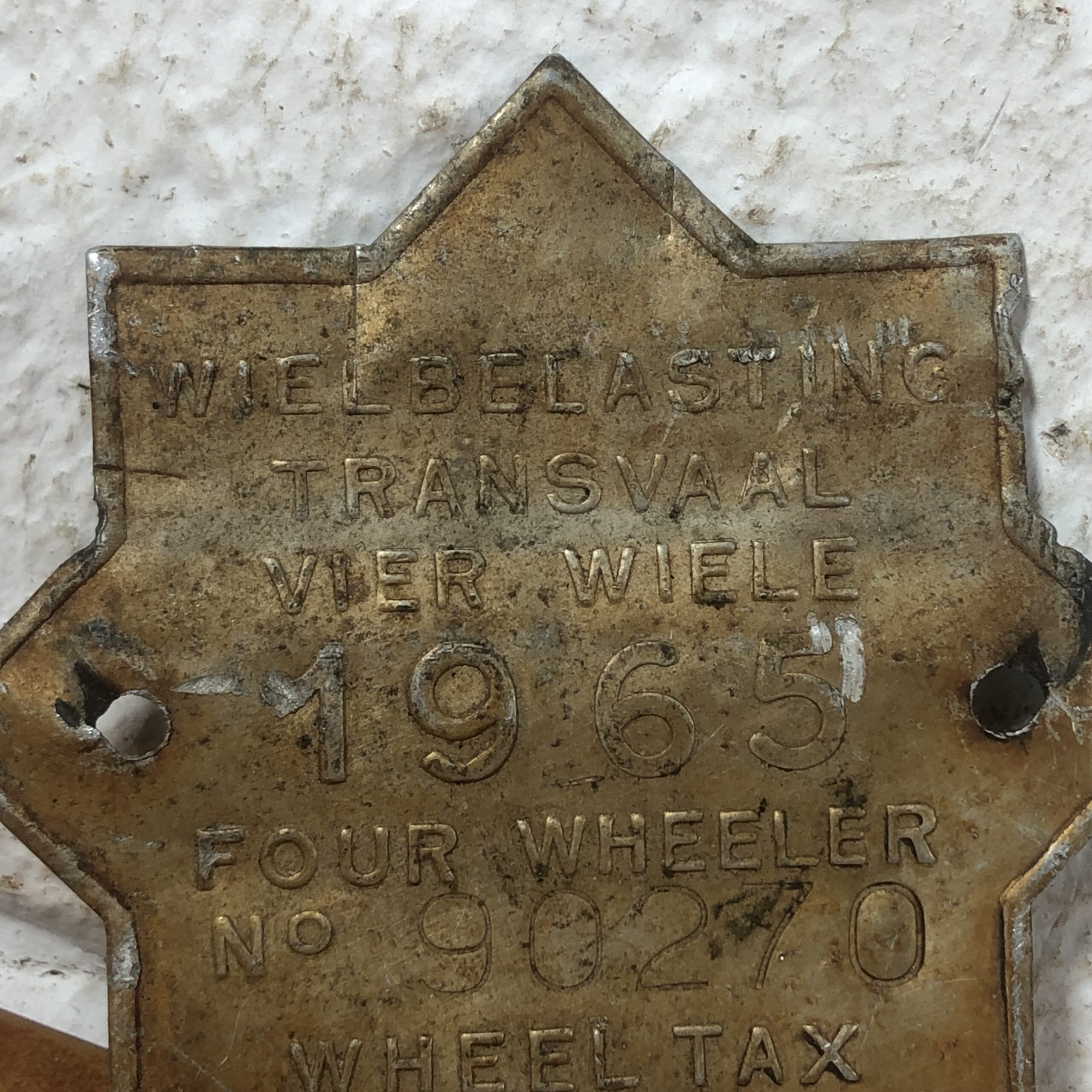 Vintage 1965 Four Wheeler Wheel Tax Plate - AuctionGiant