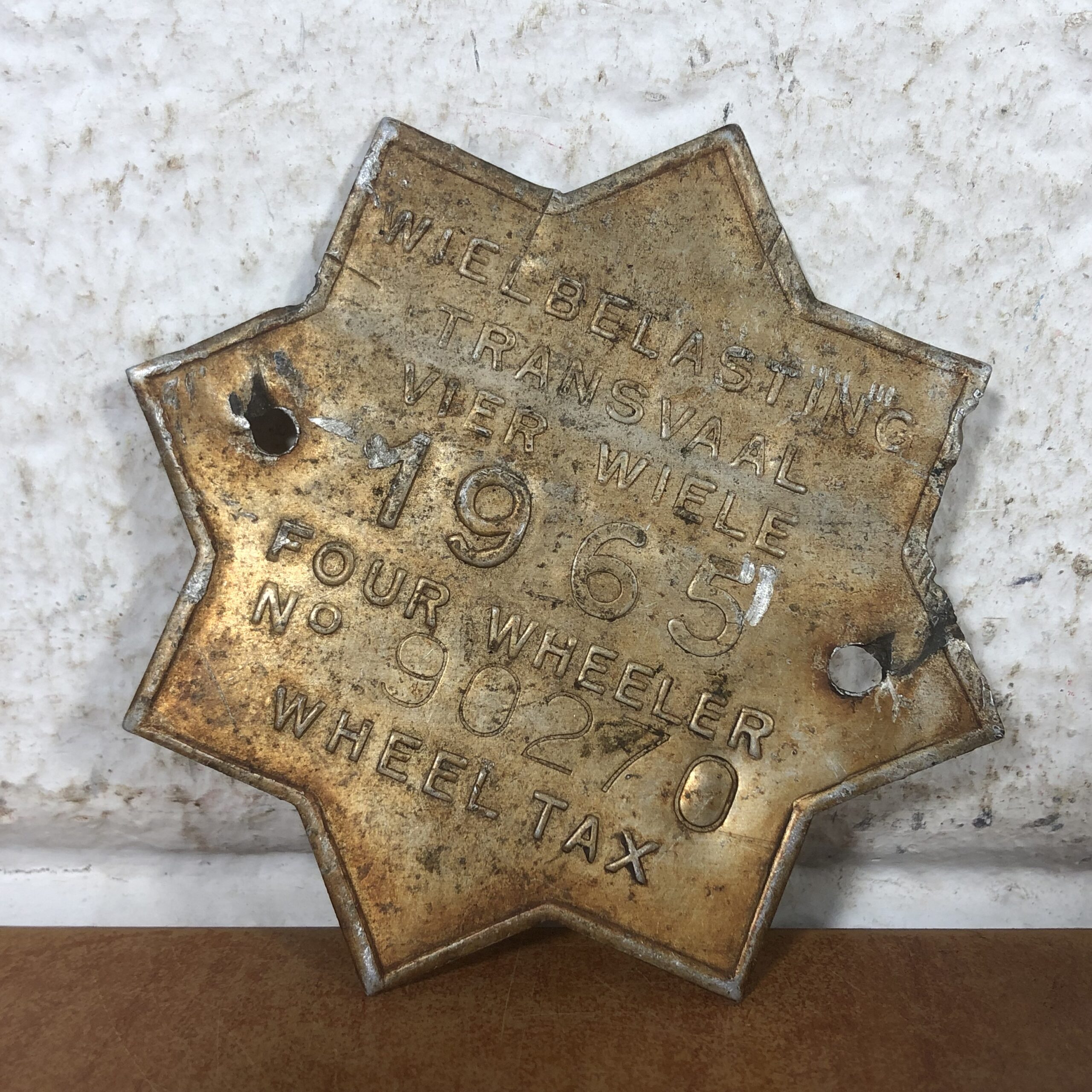 Vintage 1965 Four Wheeler Wheel Tax Plate - AuctionGiant