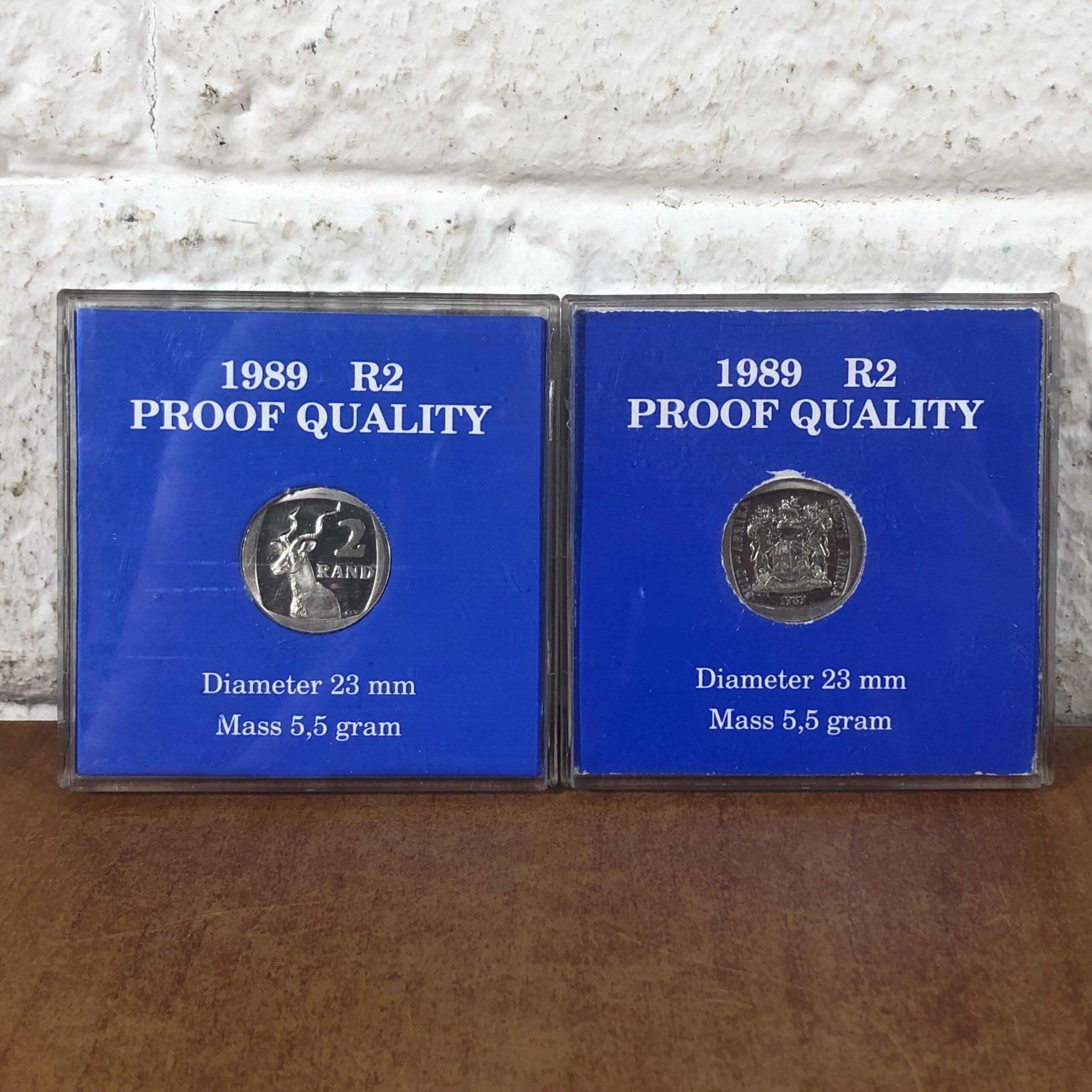 Set of 2 1989 South African R2 Proof Quality Coins - AuctionGiant