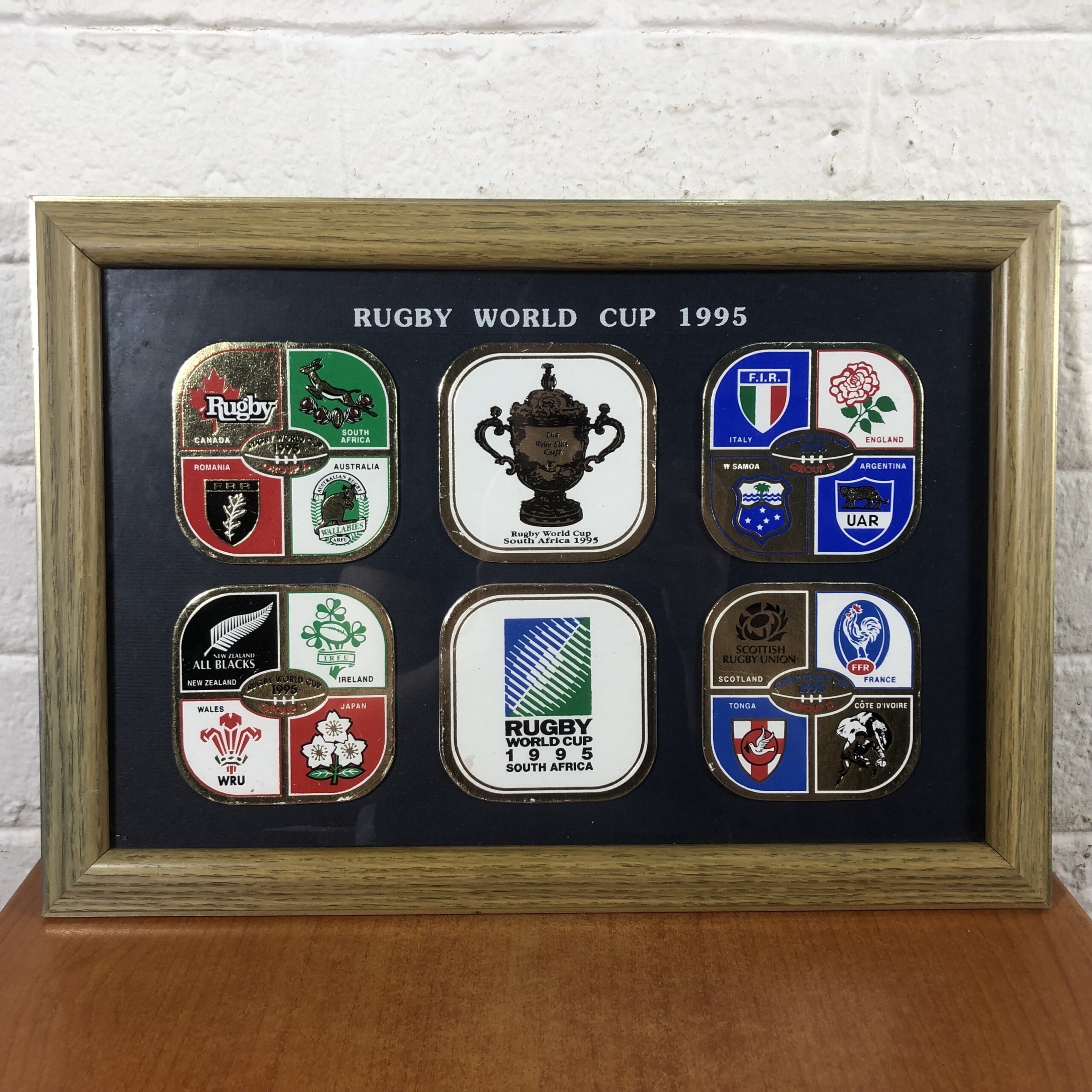 Framed 1995 Rugby World Cup Coasters - AuctionGiant