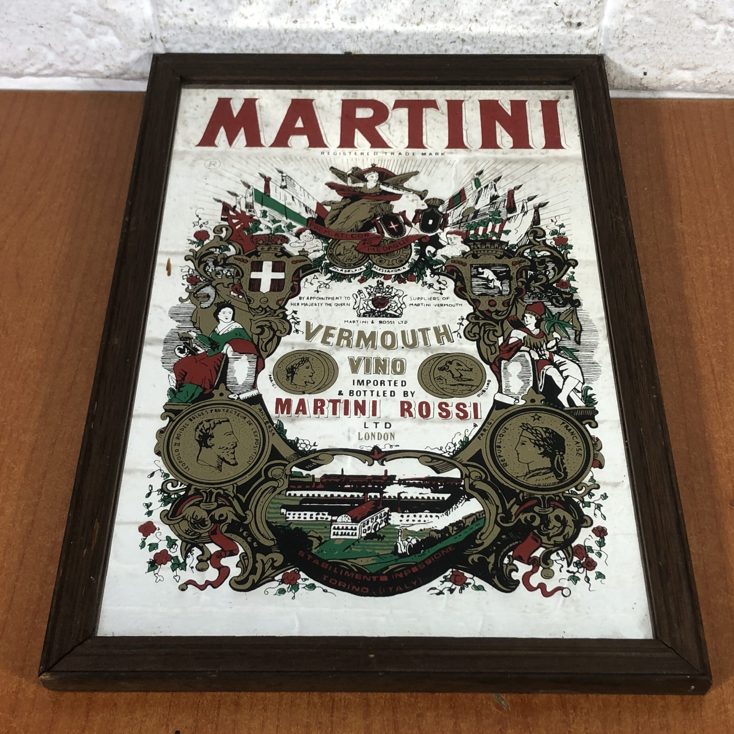 Vintage Martini Pub Mirror - AuctionGiant