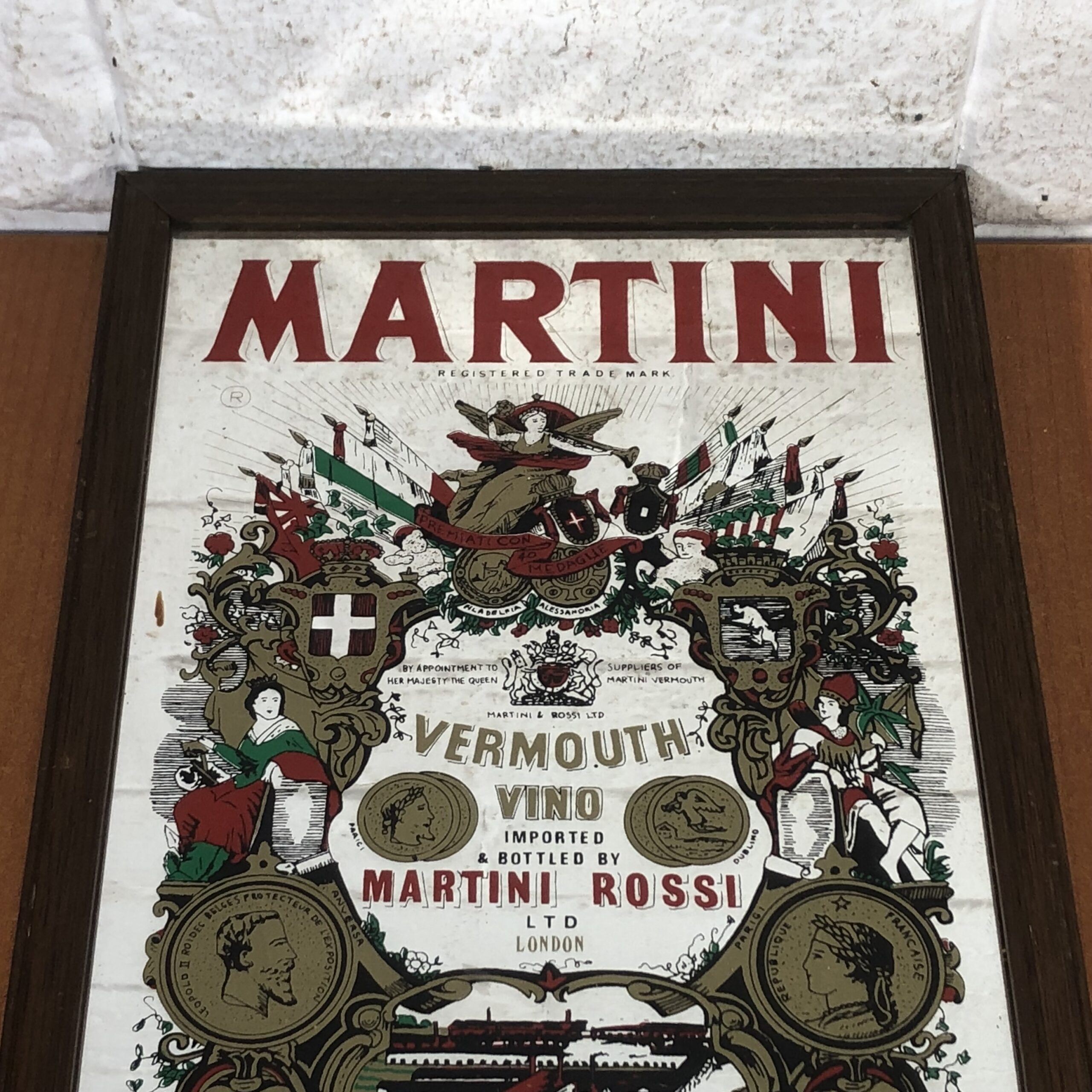 Vintage Martini Pub Mirror - AuctionGiant