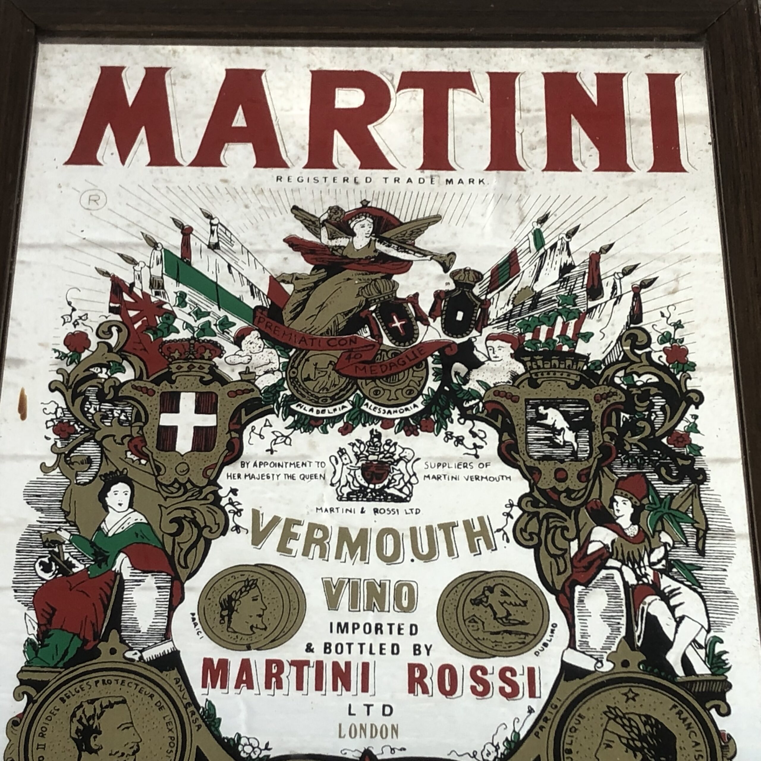 Vintage Martini Pub Mirror - AuctionGiant