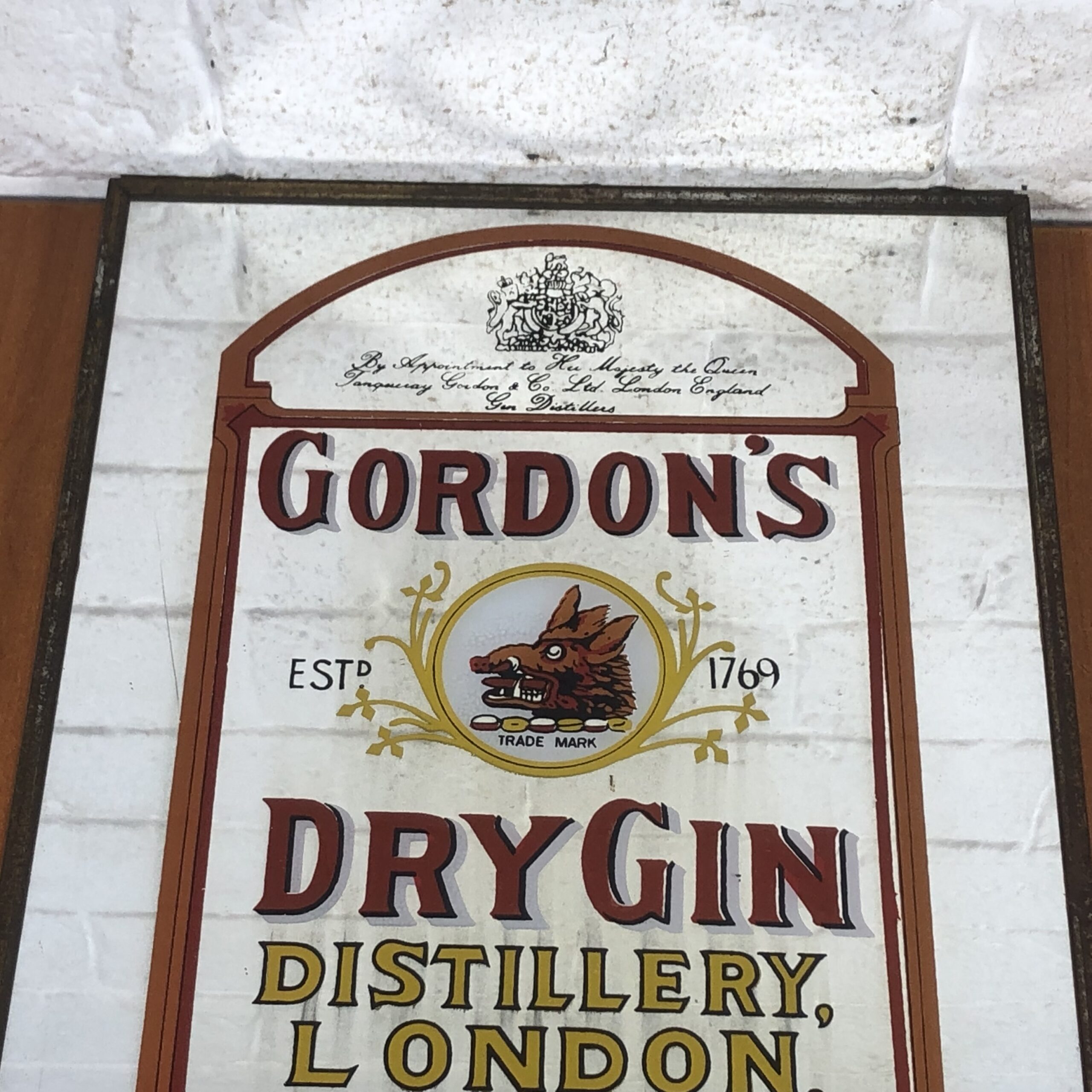 Vintage Gordon's Dry Gin Pub Mirror - AuctionGiant
