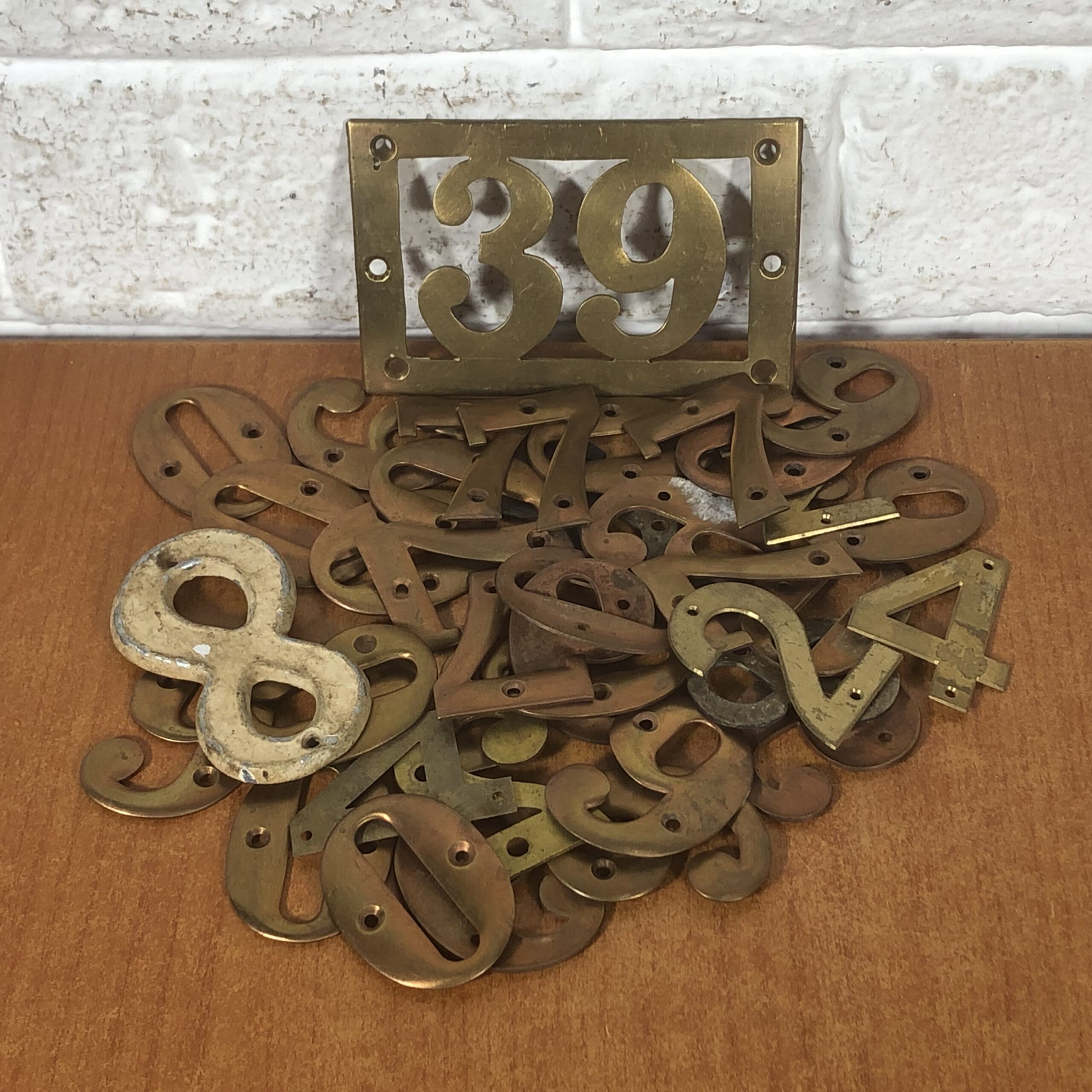 Collection of Vintage Brass House Number Signs - AuctionGiant