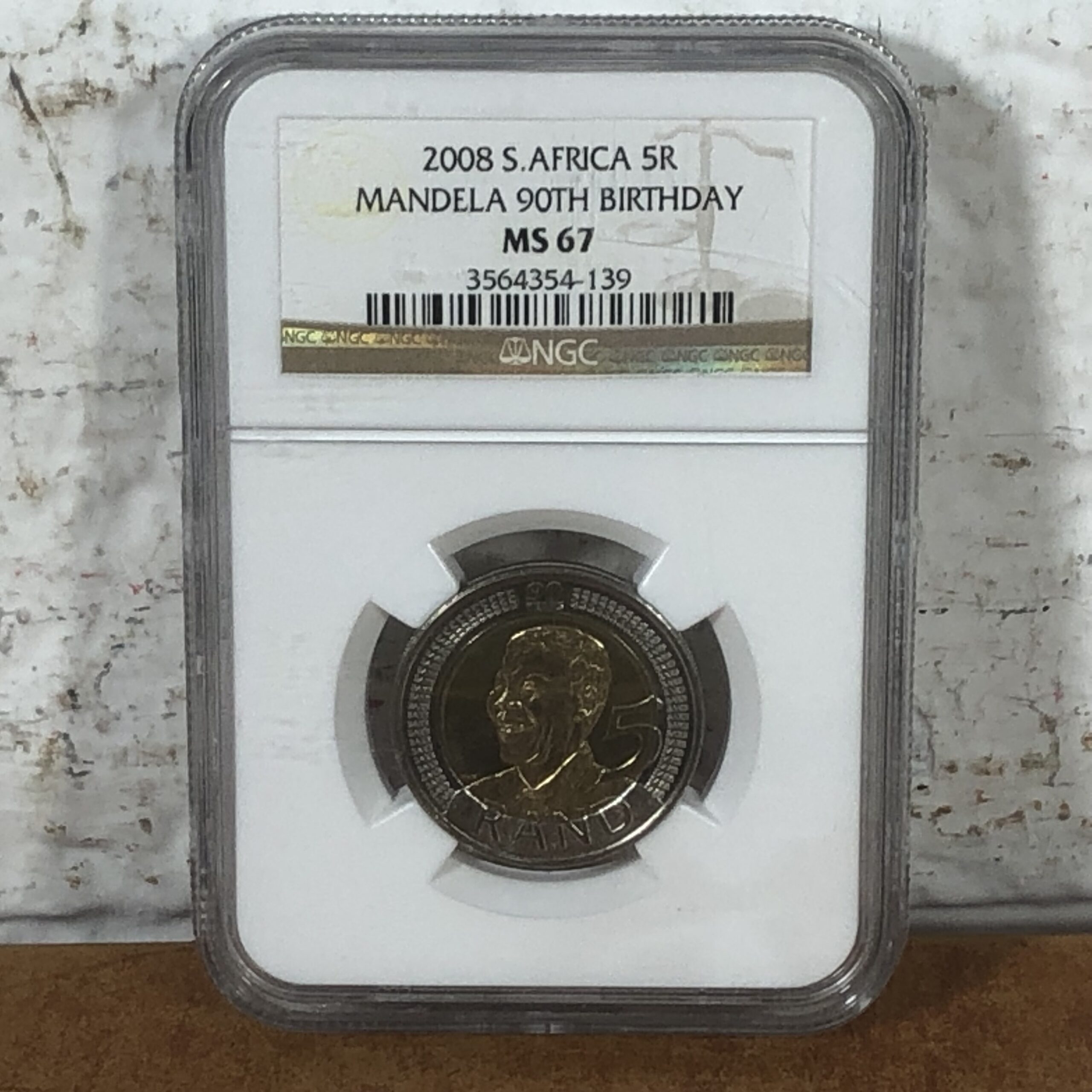 2011 Nelson Mandela 90th Birthday 5 Rand Coin (Graded MS67 by NGC ...