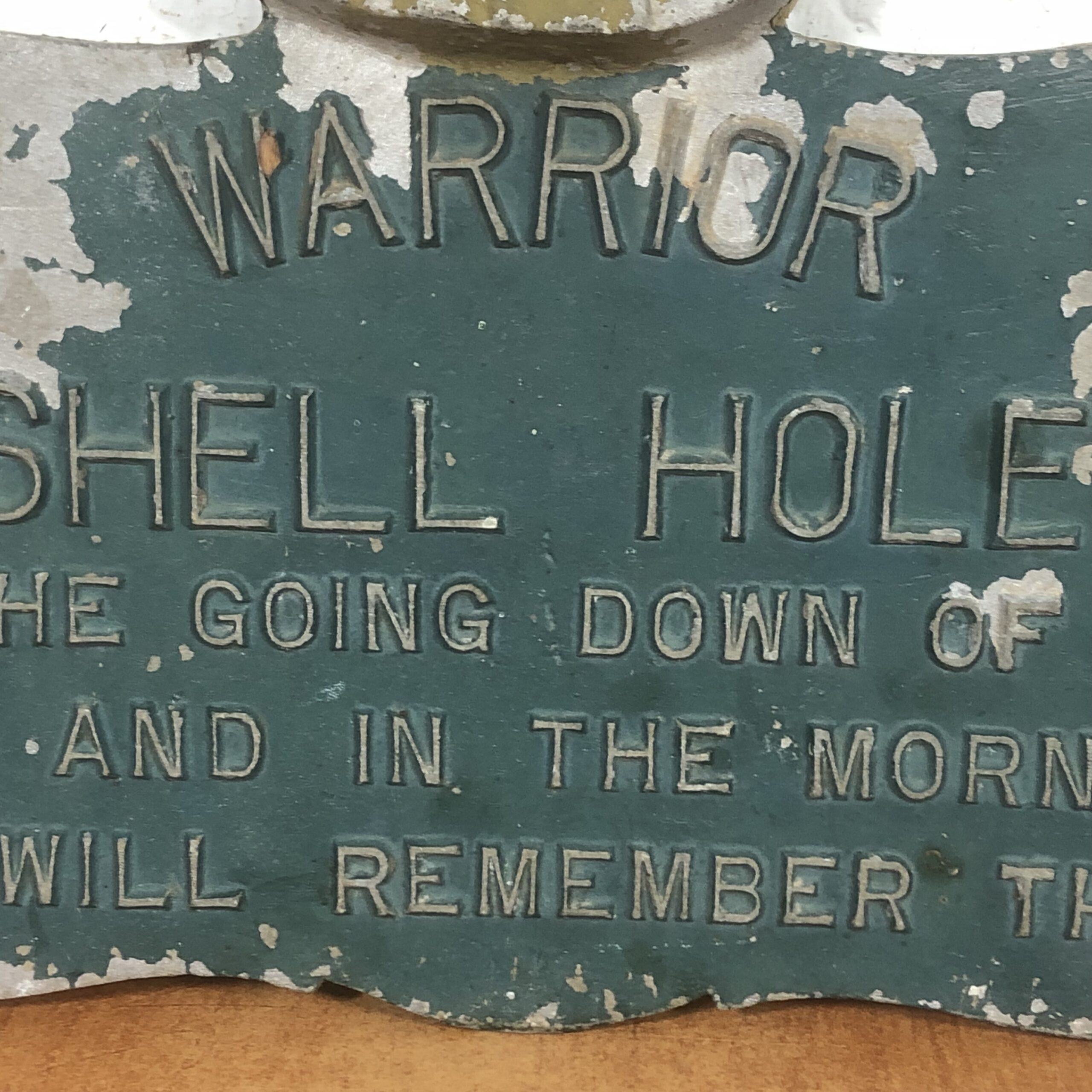 Vintage Cast Iron 'Warrior Shell Hole' Sign (MOTH ~ Memorable Order of ...