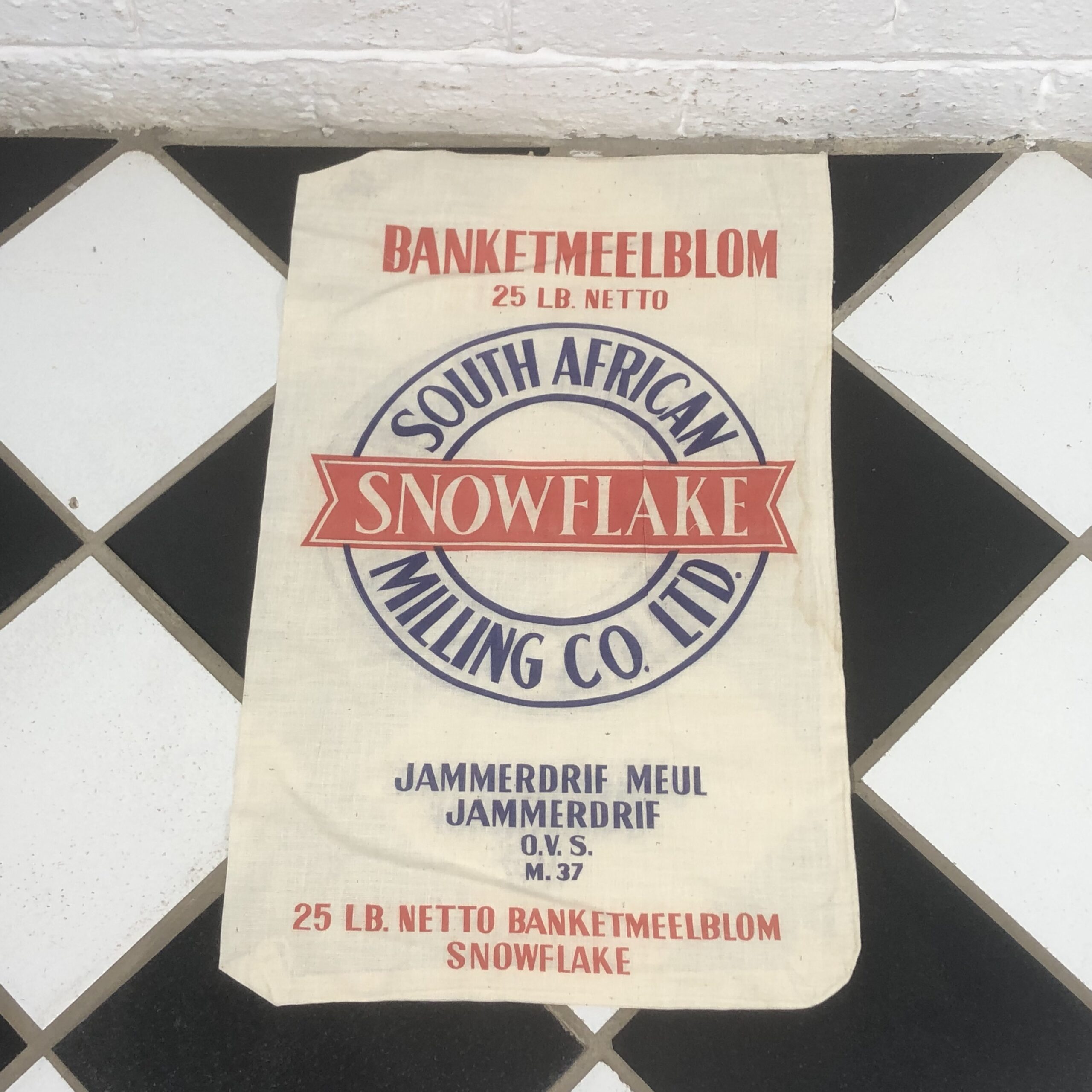 Vintage South African Snowflake Milling Co. Cake Flour Bags - AuctionGiant