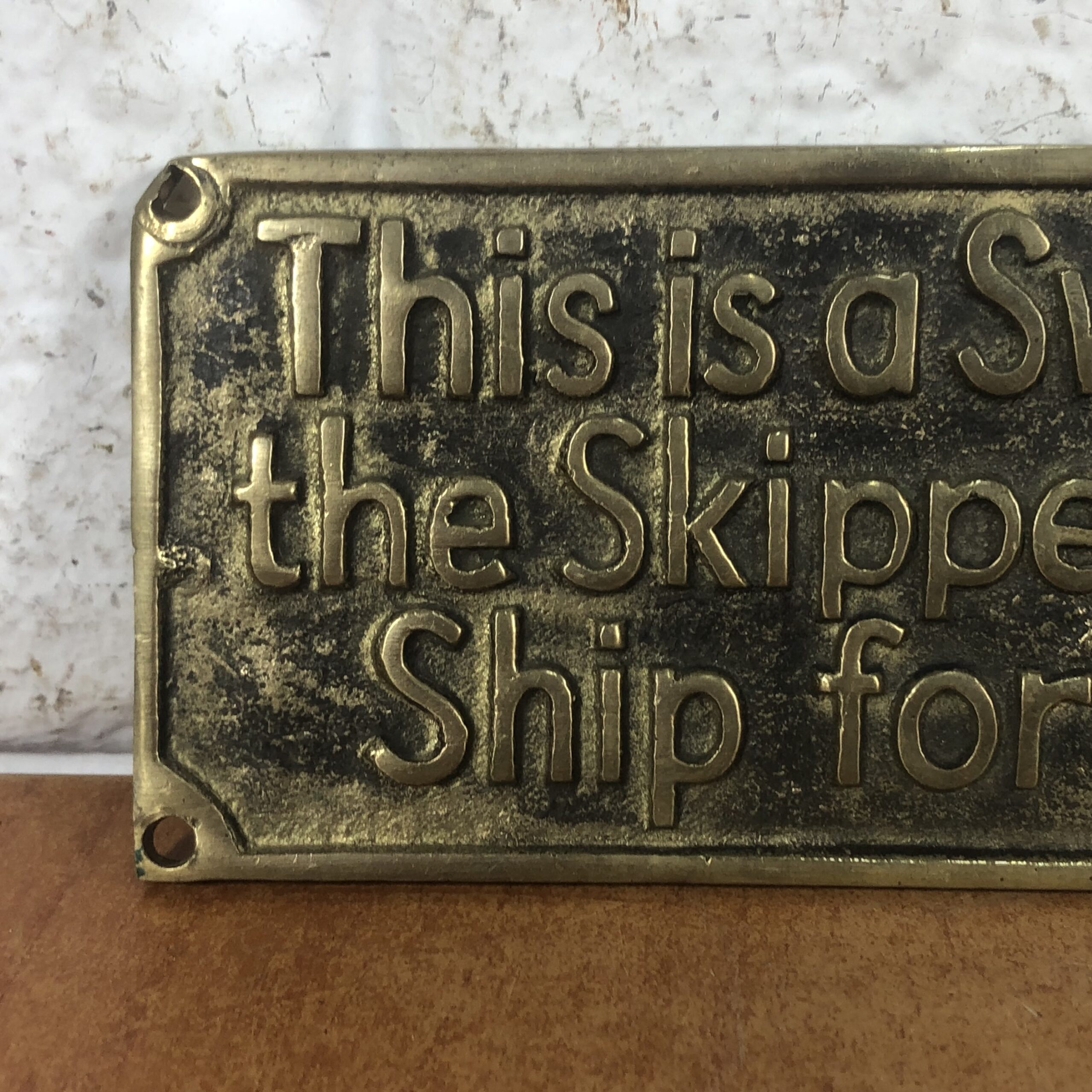 Vintage Brass Swell Ship Sign - AuctionGiant