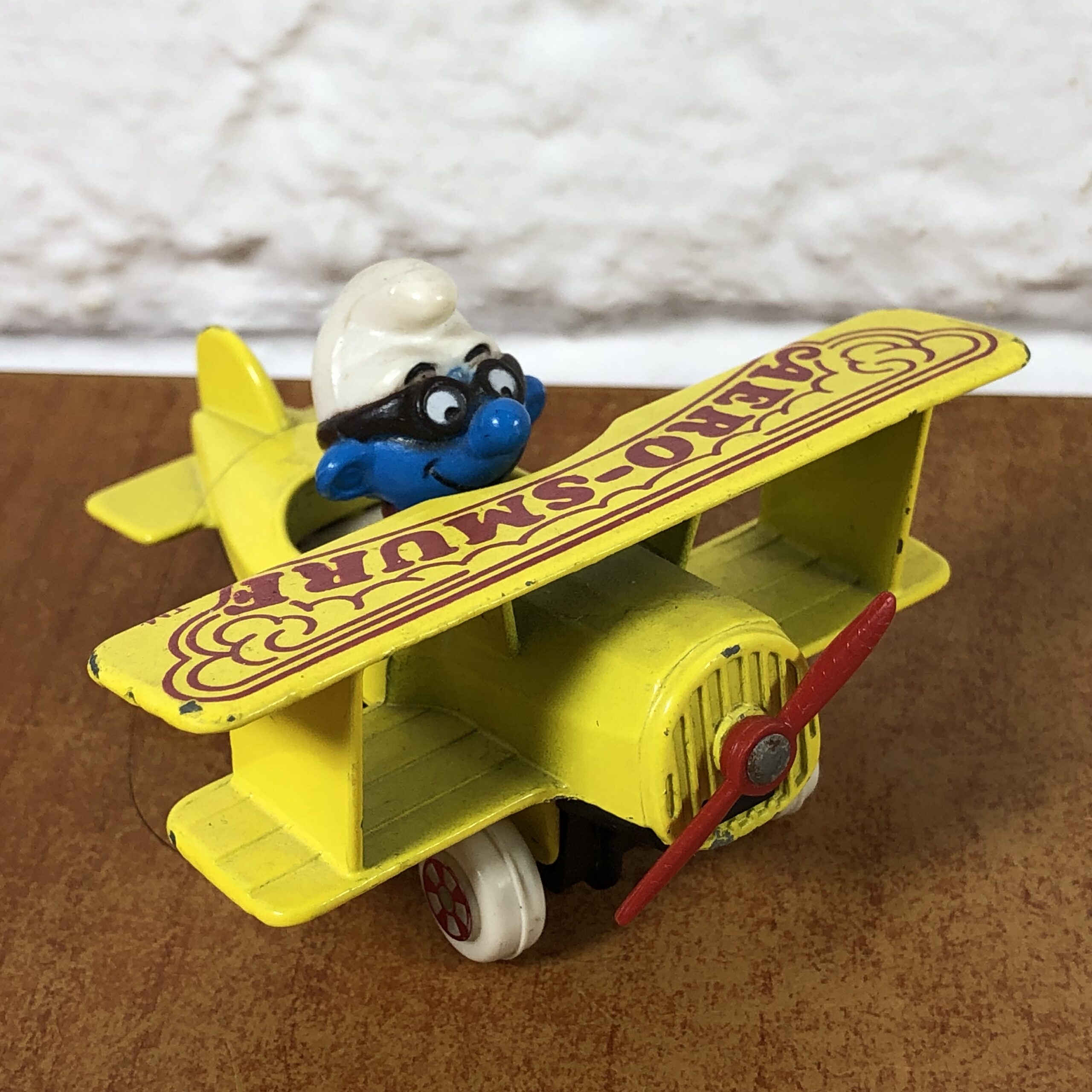 1982 ERTL Peyo Aero-Smurf Figurine in Metal Aircraft (Made in USA ...