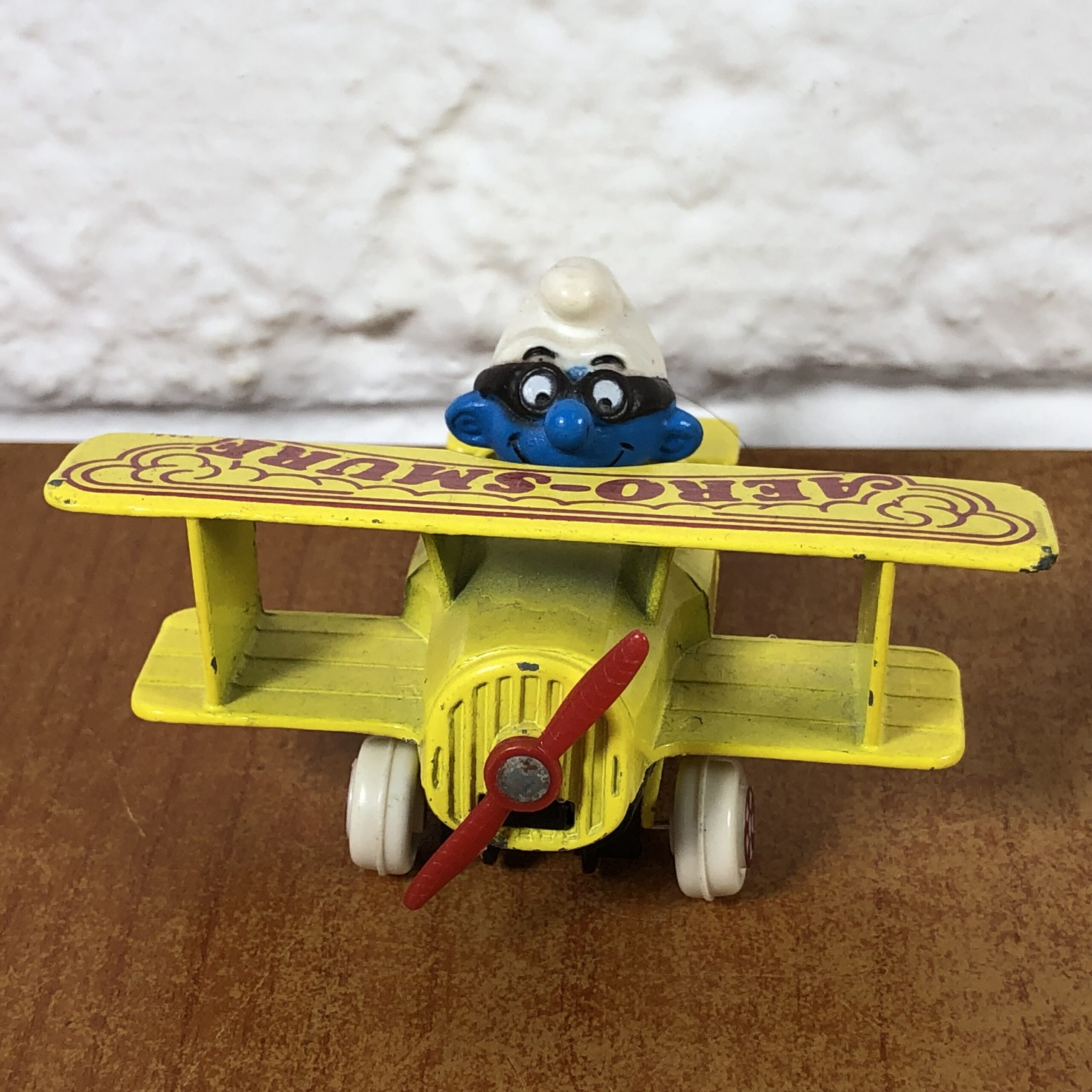 1982 ERTL Peyo Aero-Smurf Figurine in Metal Aircraft (Made in USA ...
