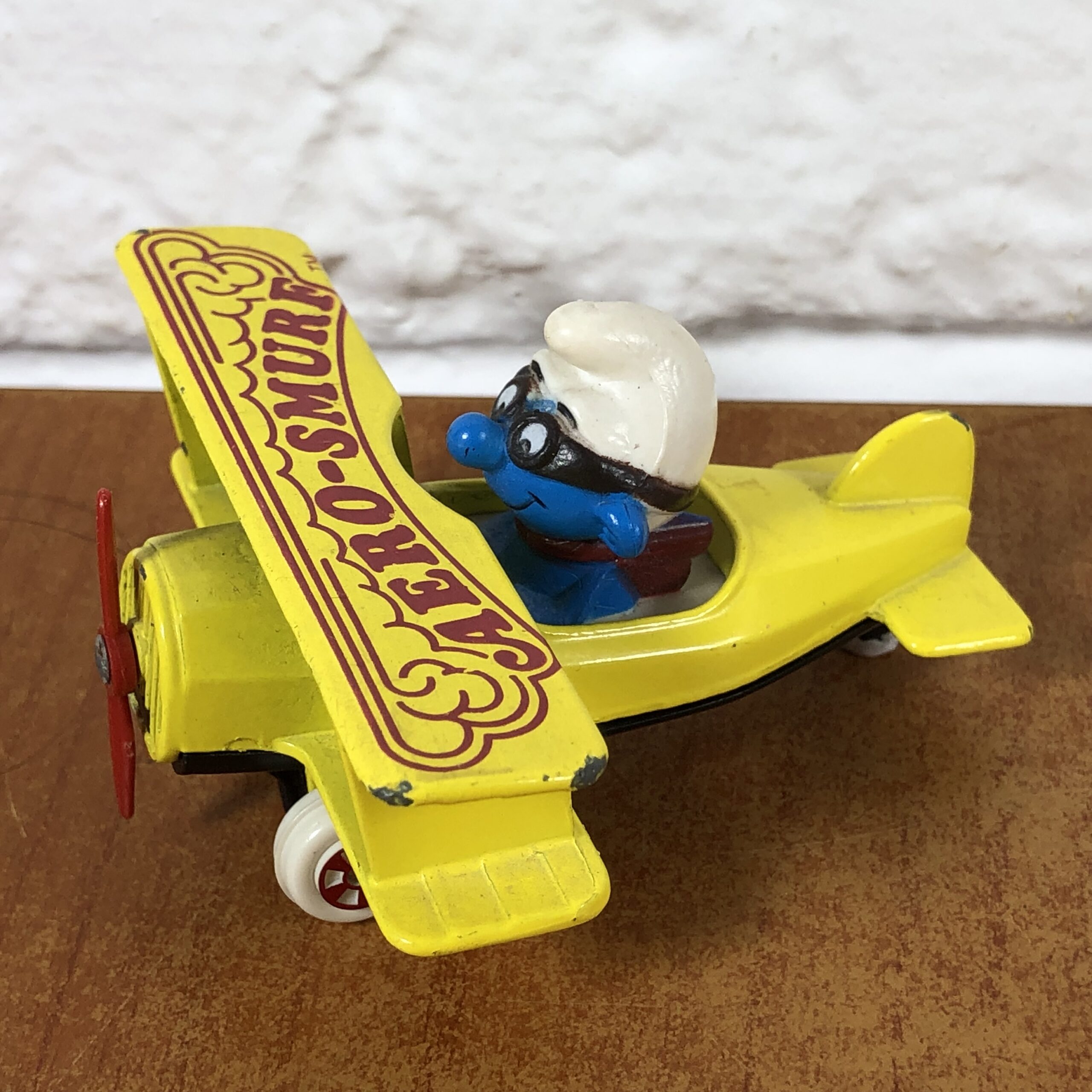 1982 ERTL Peyo Aero-Smurf Figurine in Metal Aircraft (Made in USA ...