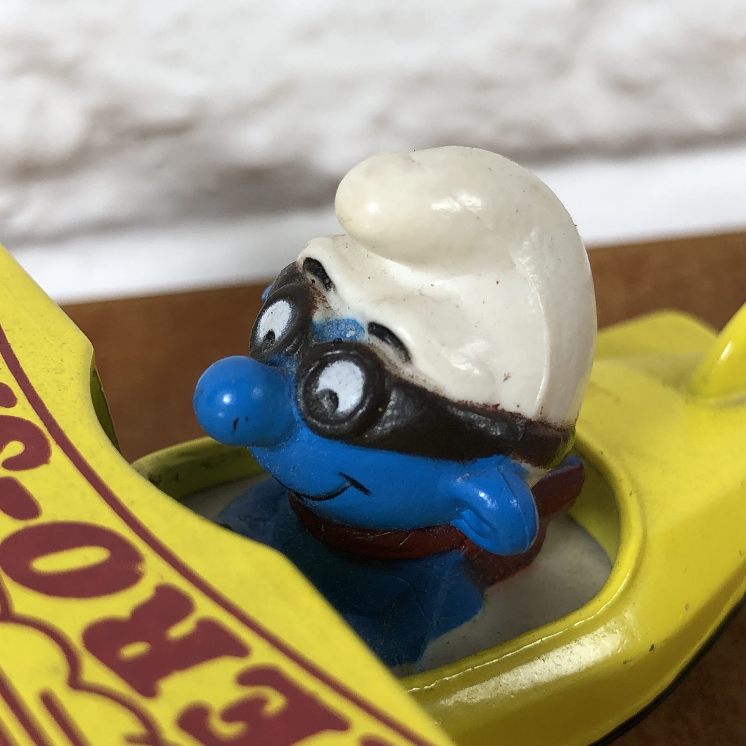 1982 ERTL Peyo Aero-Smurf Figurine in Metal Aircraft (Made in USA ...