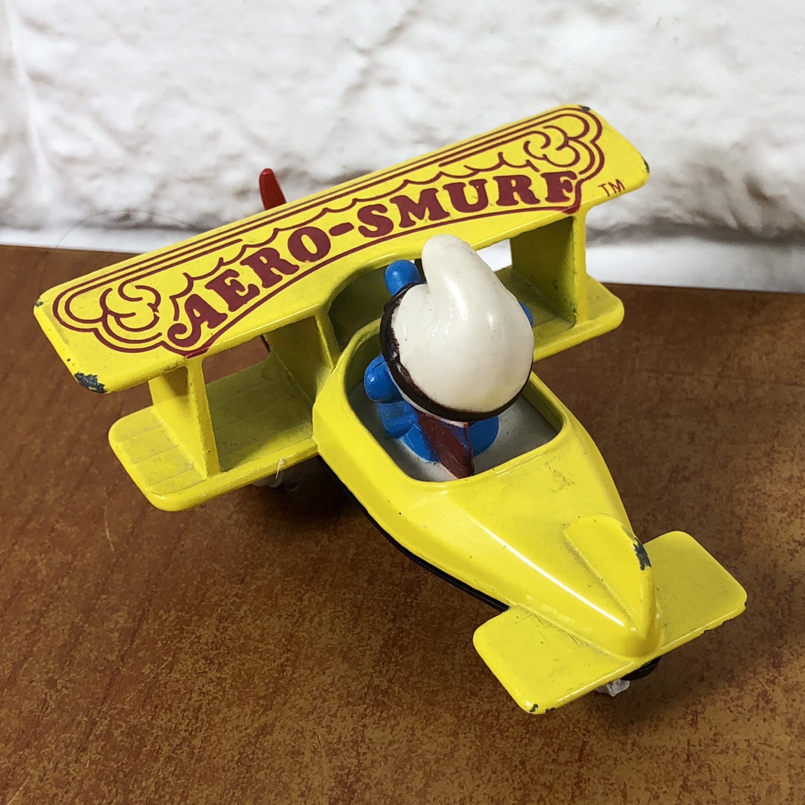1982 ERTL Peyo Aero-Smurf Figurine in Metal Aircraft (Made in USA ...
