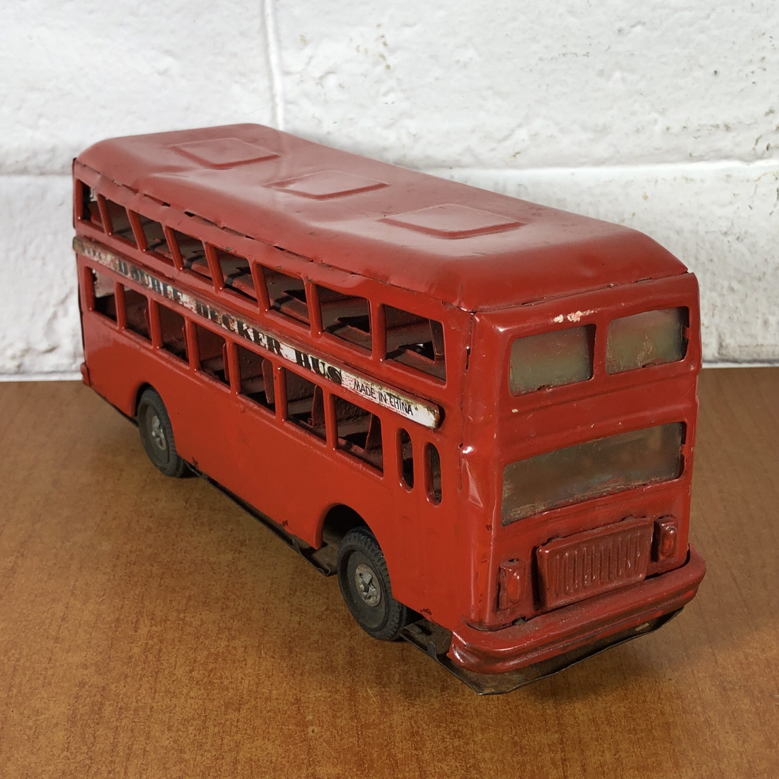 Vintage Double-Decker Bus Tin Toy - AuctionGiant